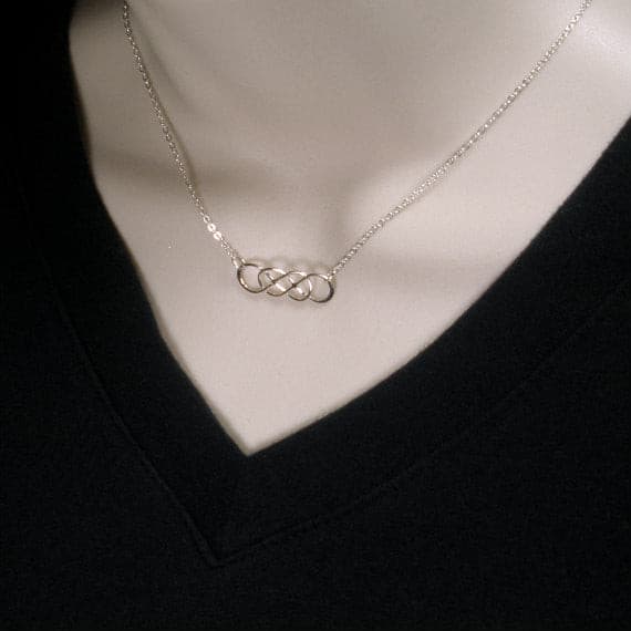 Double Infinity Necklace, Simple Minimal Jewelry, Trendy, Everyday ...